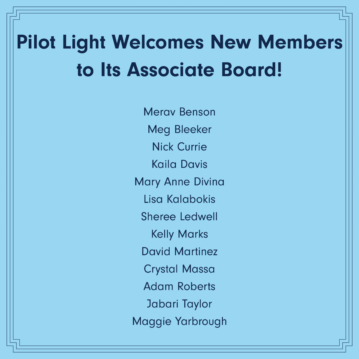 Pilot Light’s Associate Board Welcomes Thirteen Members - Pilot Light